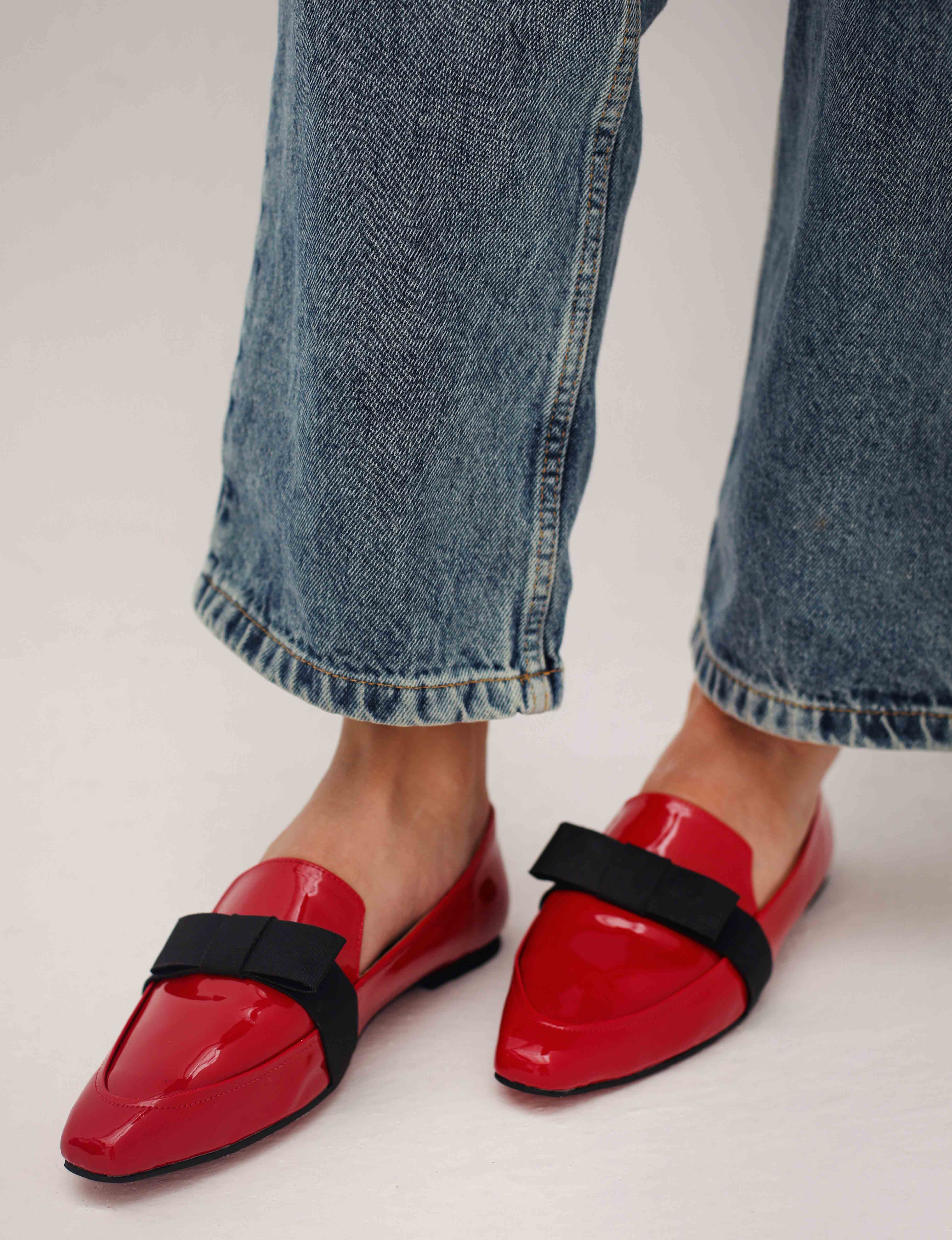 Red Patent Catherine Flat Loafers – Shoe|Zed